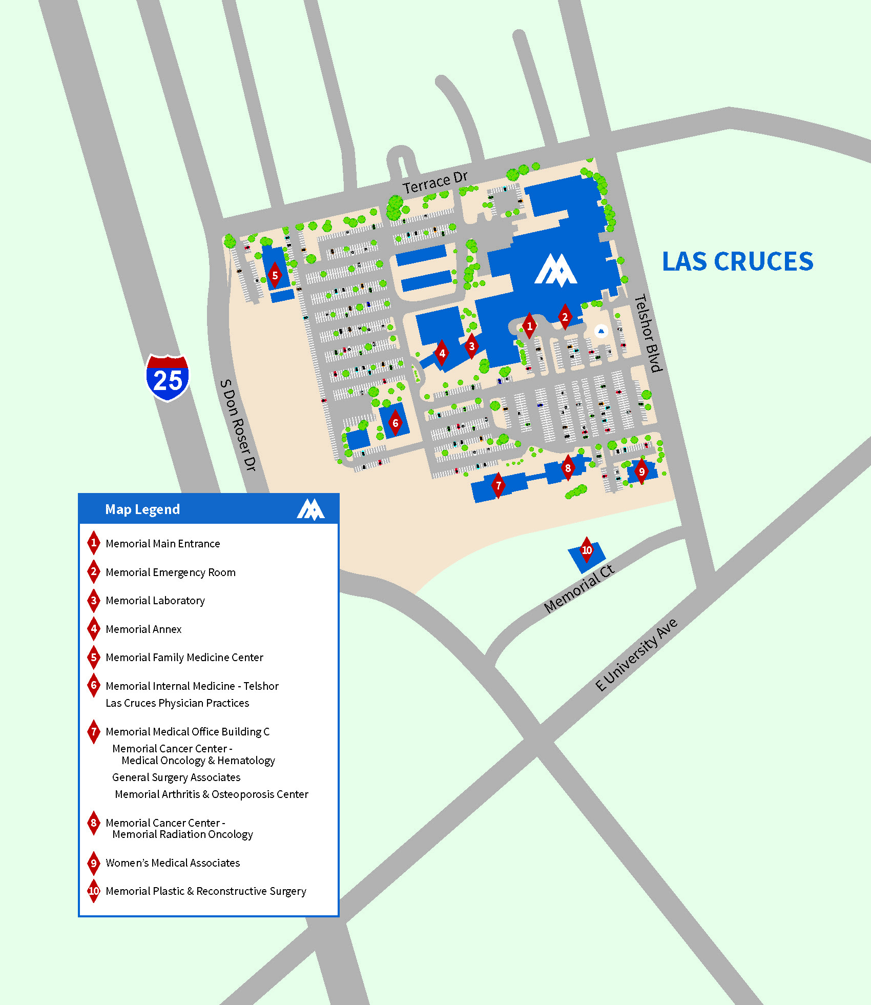 Campus Map | Memorial Medical Center Campus Map | Memorial Medical Center